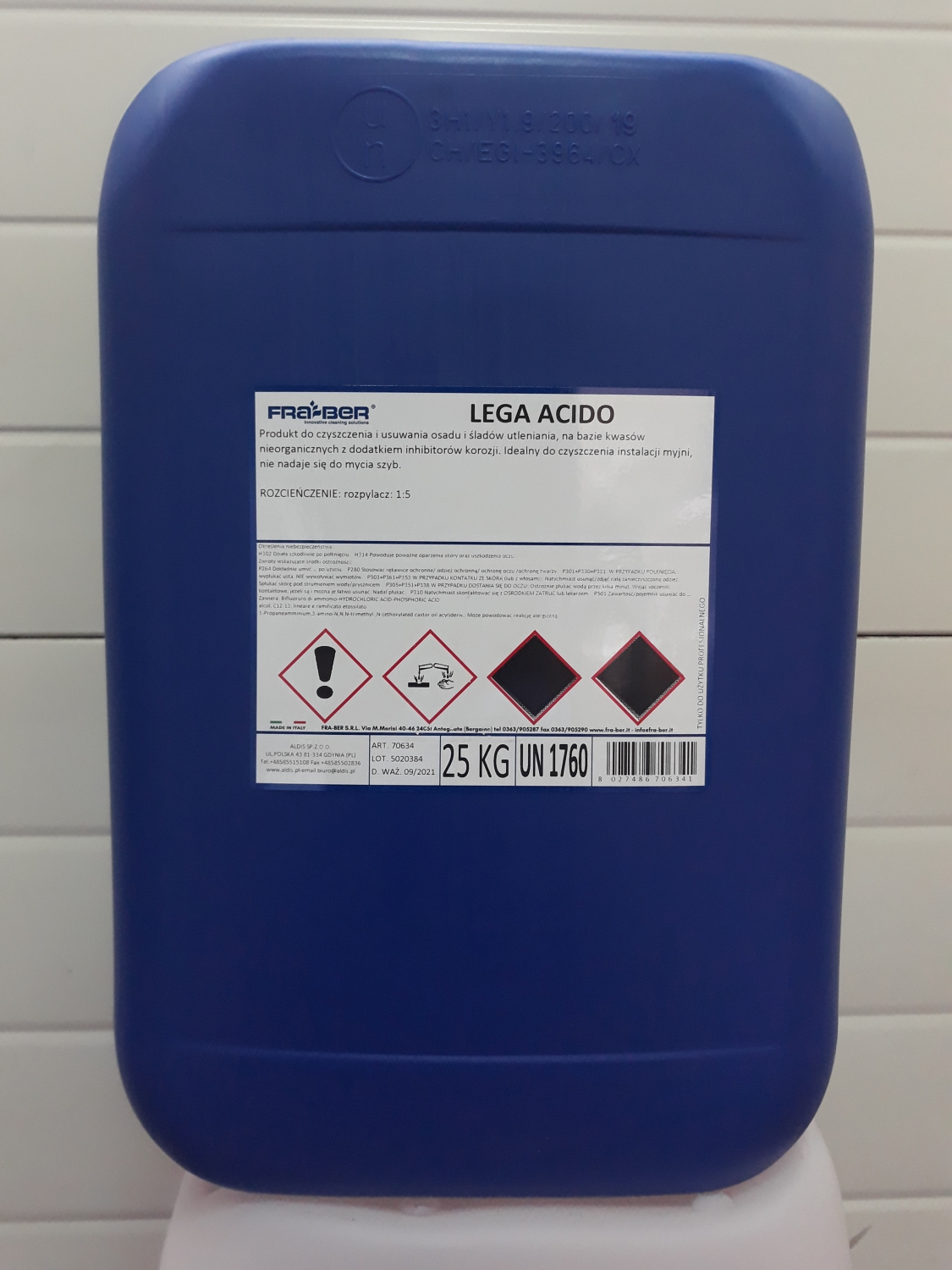 Fraber Lega Acido 25kg - Kwas do felg - Pielęgnacja Felg - Koła - Cararte