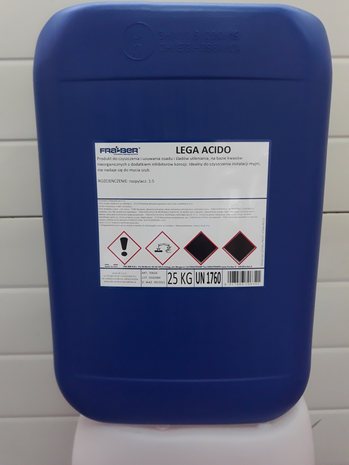 Fraber Lega Acido 25kg - Kwas do felg - Pielęgnacja Felg - Koła - Cararte